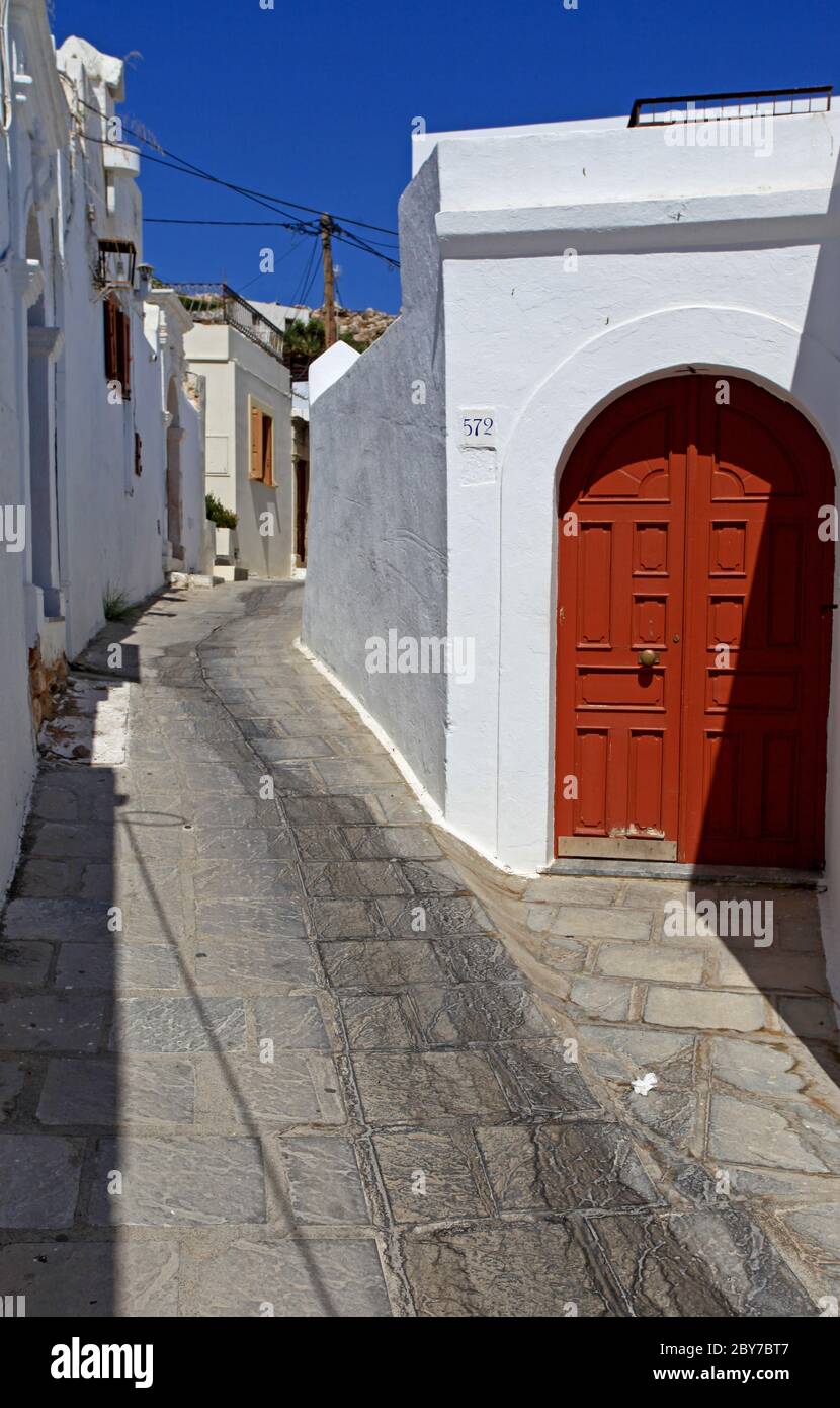 Lindos Streets and Passageways Stock Photo - Alamy