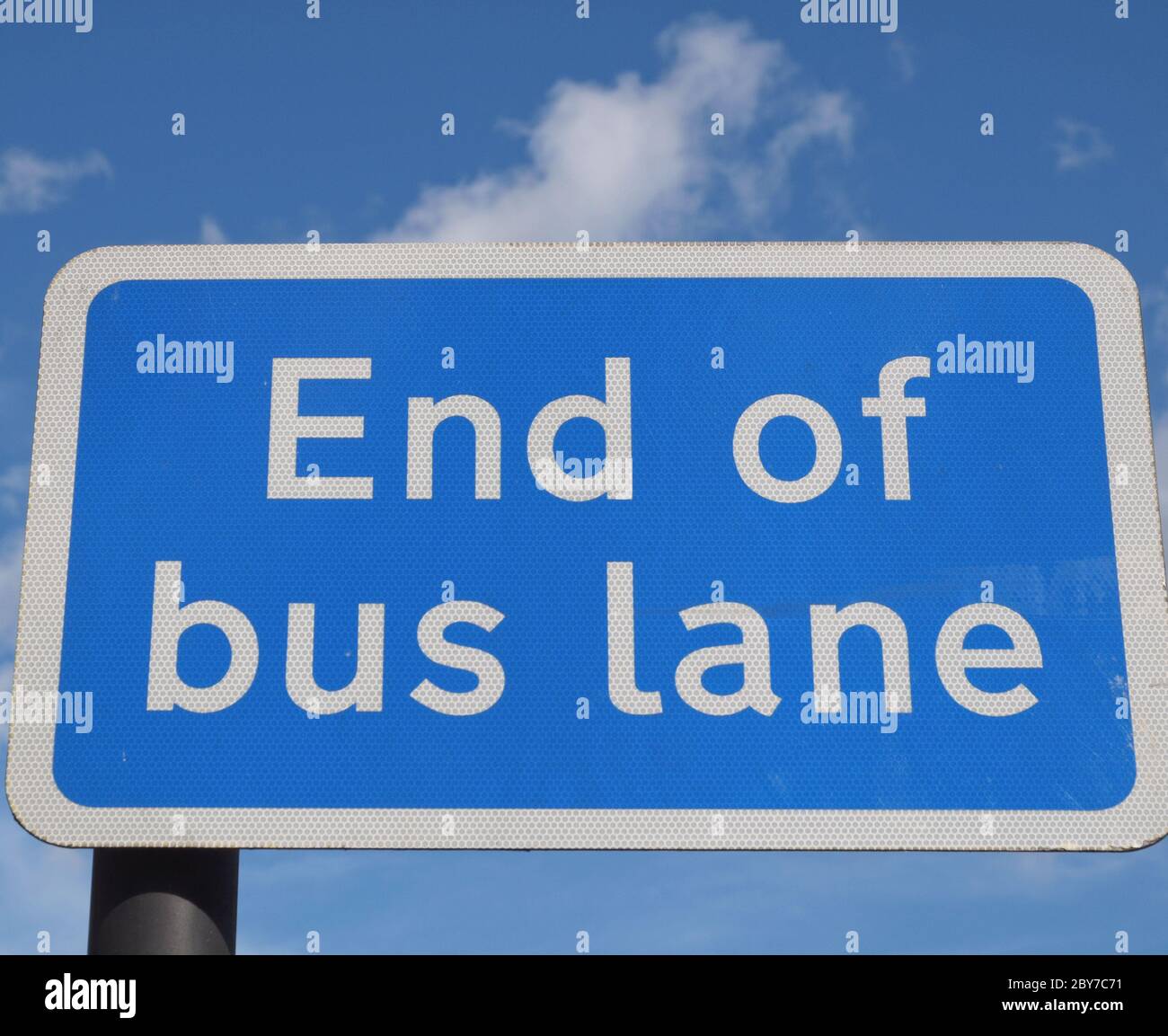 End of bus lane Stock Photo - Alamy