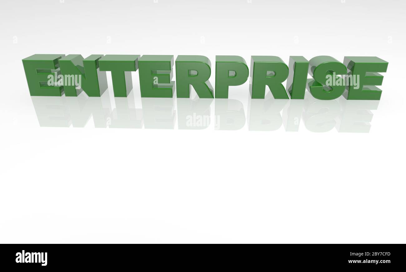 three dimensional text on a white back ground - enterprise Stock Photo ...