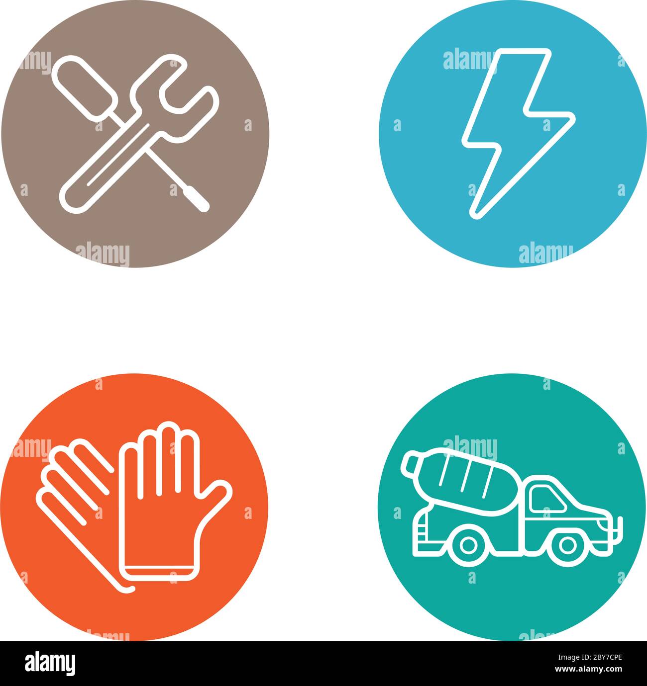 Vector Round Circle Buttons with Icons can be used as Logo or Icon ...