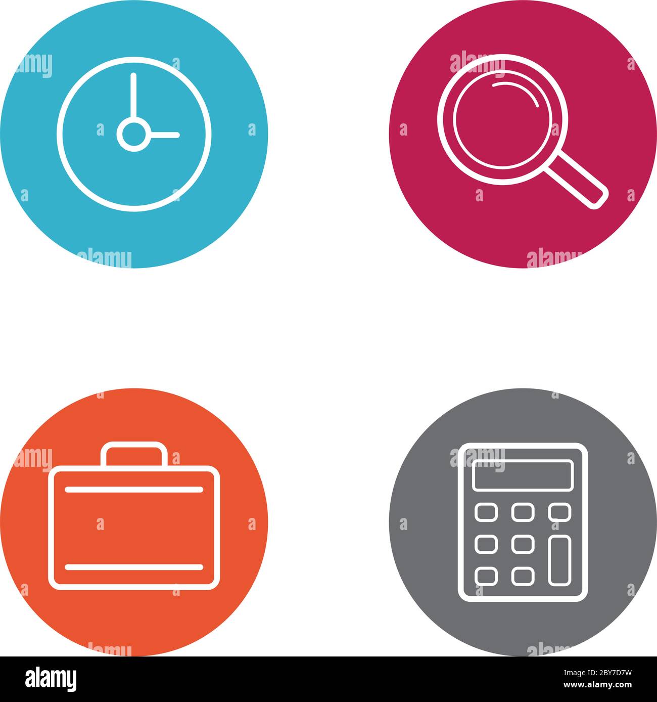 Vector Round Circle Buttons with Icons can be used as Logo or Icon ...