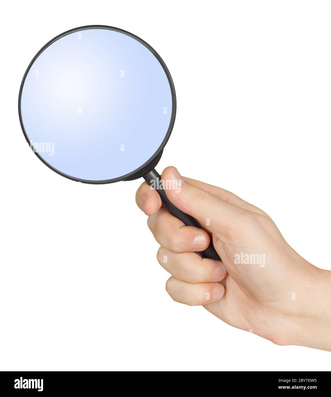 Magnifying glass in hand Stock Photo - Alamy