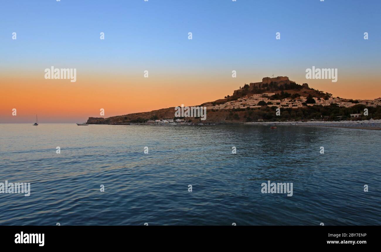Lindos sunrise hi-res stock photography and images - Alamy