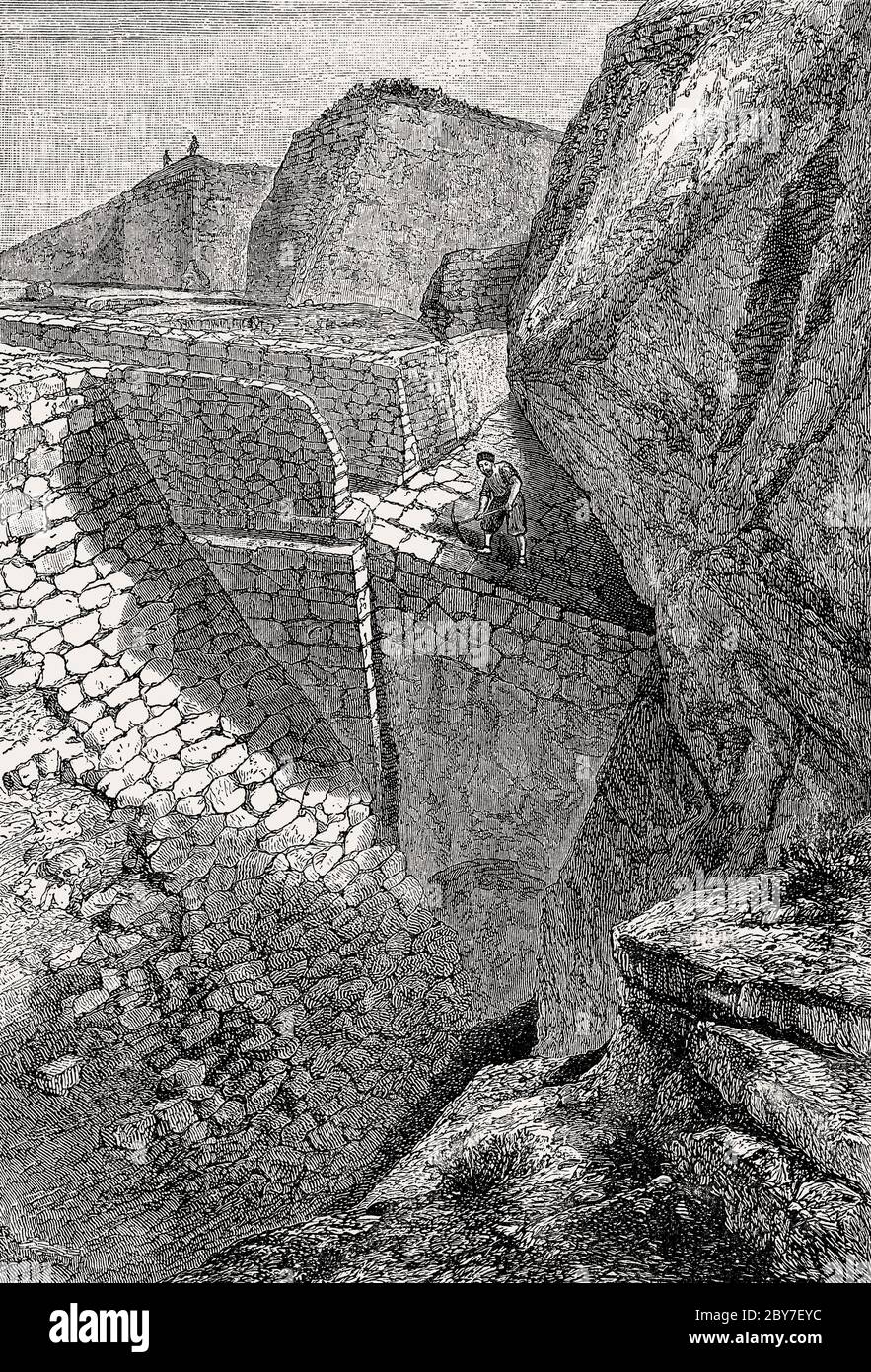 Archaeological excavation of Hisarlik or Troy, by Heinrich Schliemann ...