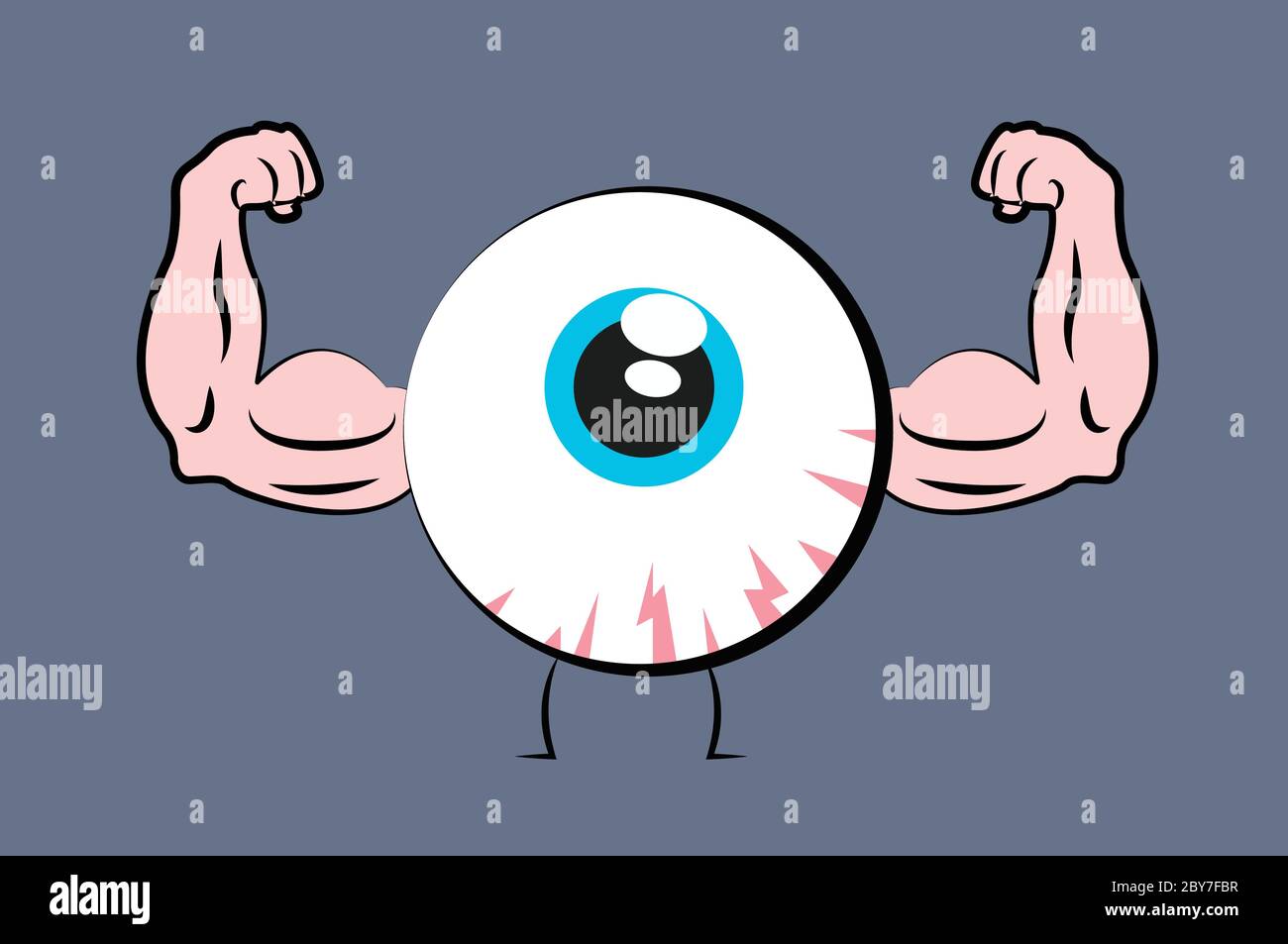 Vector Isolated Illustration of an Eye with Strong Arms Stock Vector ...