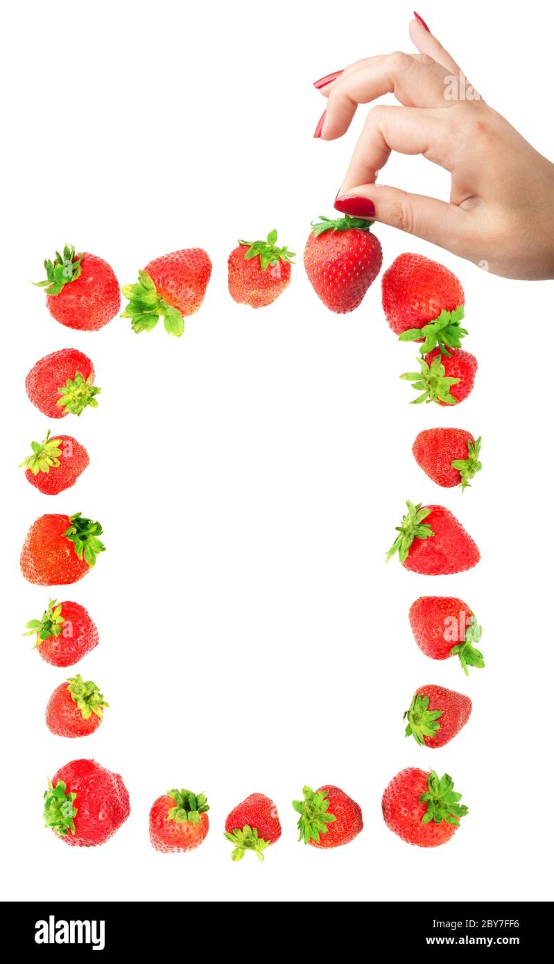 Strawberry in the hand Stock Photo - Alamy