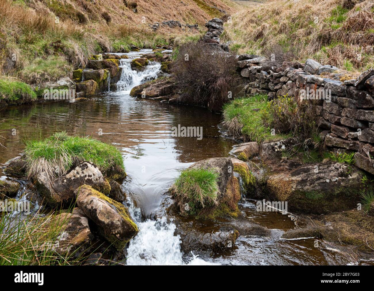River Dane waterfall,Peak District National Park ,Stafford-shire ...