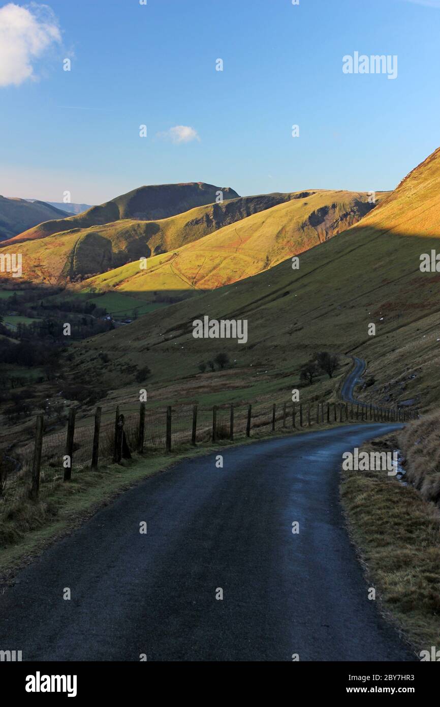 Mountain pass from Bwlch Y Groes to Dinas Mawddwy via Llanymawddwy, Mid ...
