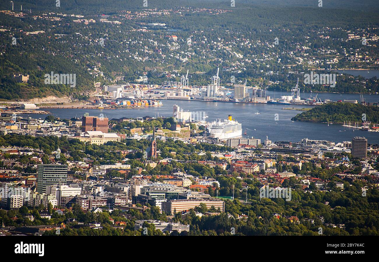 Bird view of Oslo Stock Photo - Alamy