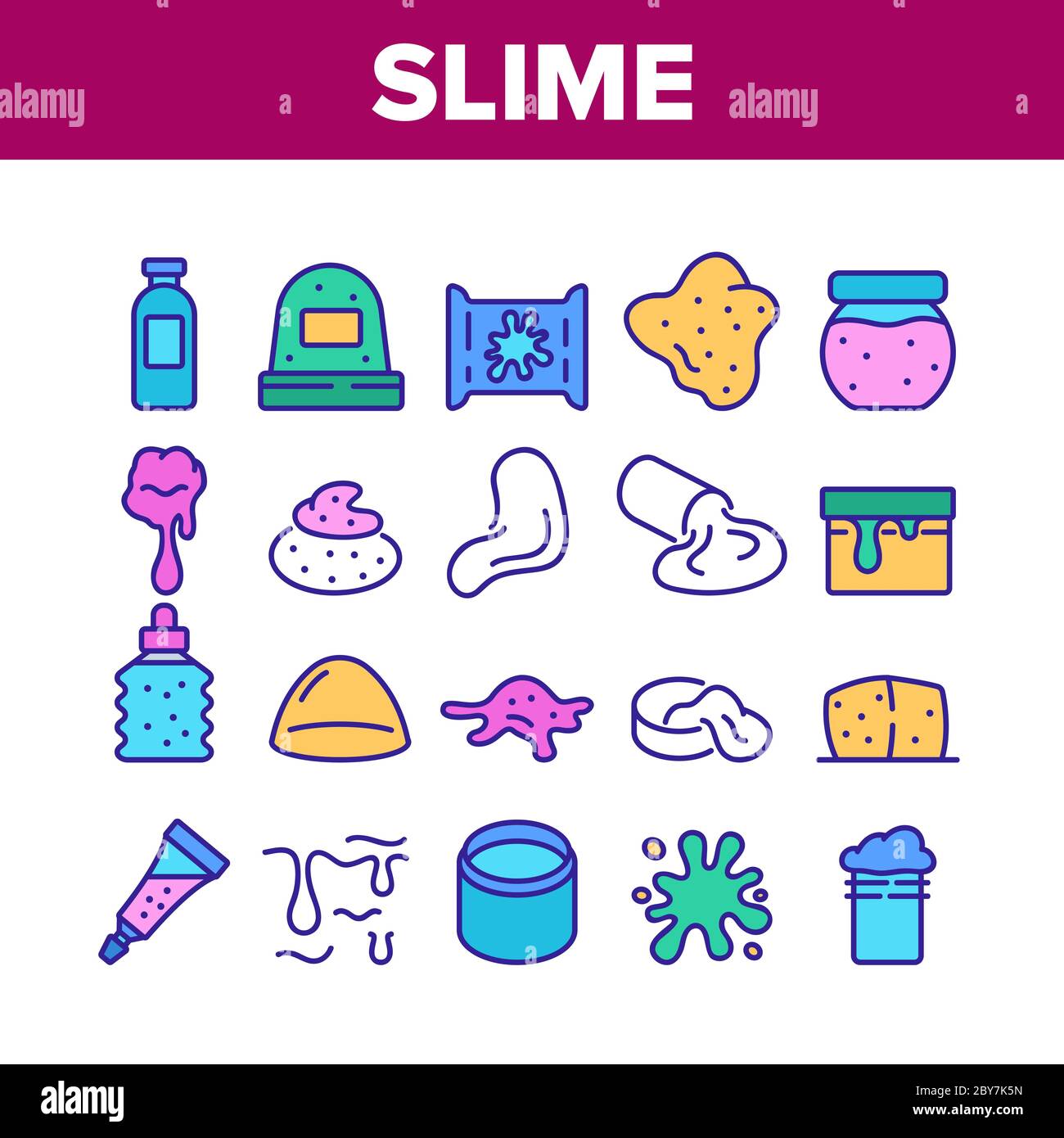 Slime Mucus Liquid Collection Icons Set Vector Stock Vector Image & Art ...