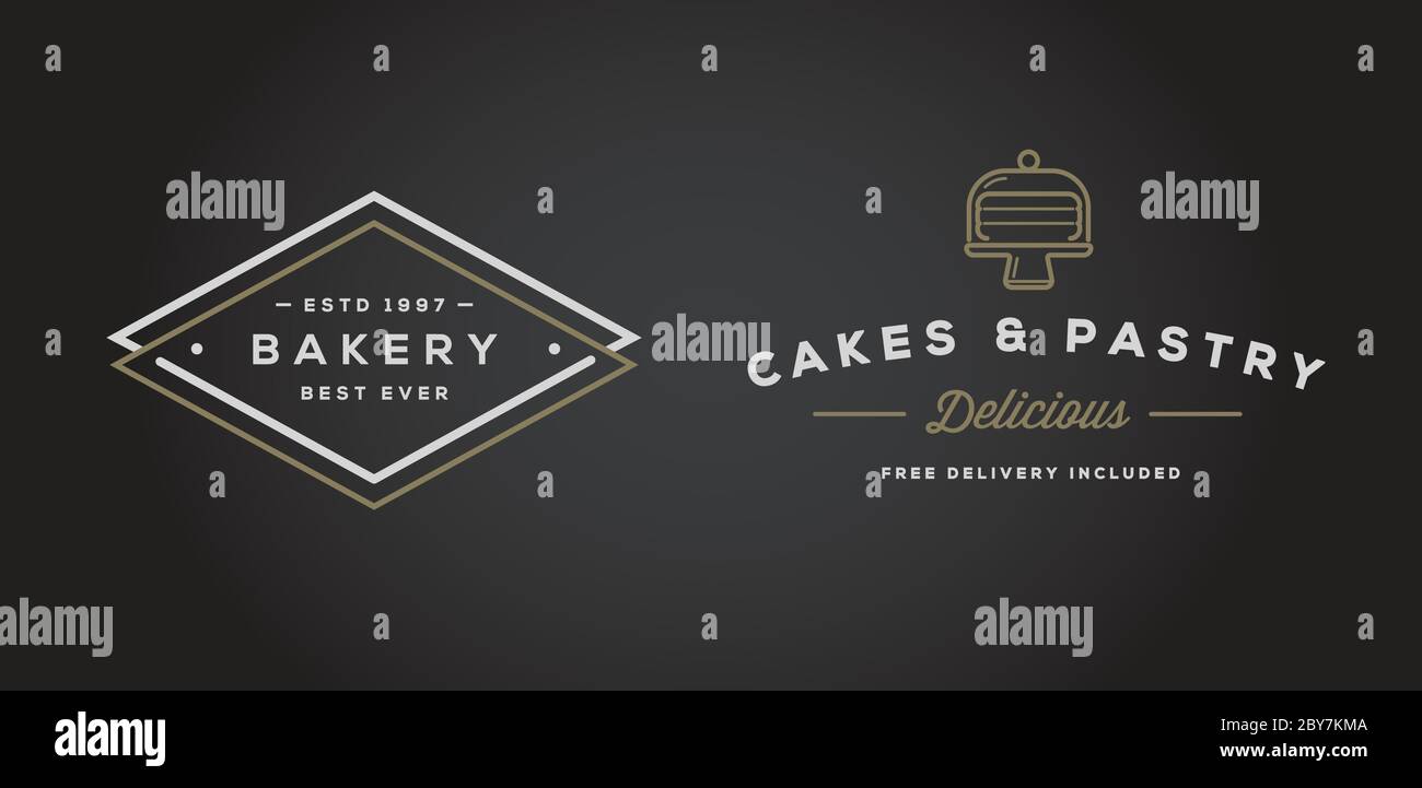 Set of Vector Bakery Pastry Elements and Bread Icons Illustration can ...