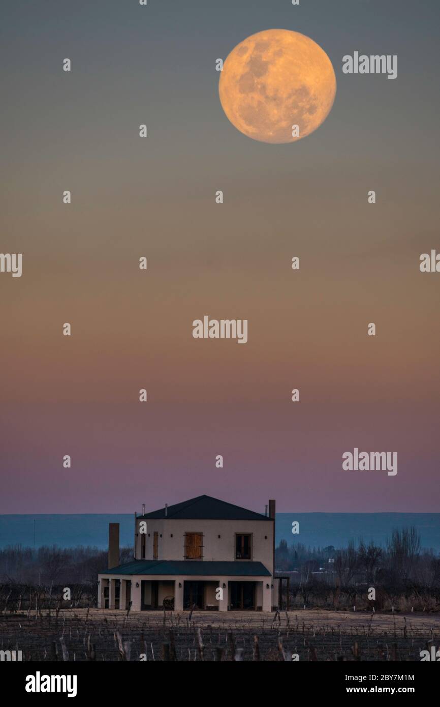 full moon over my house Stock Photo - Alamy