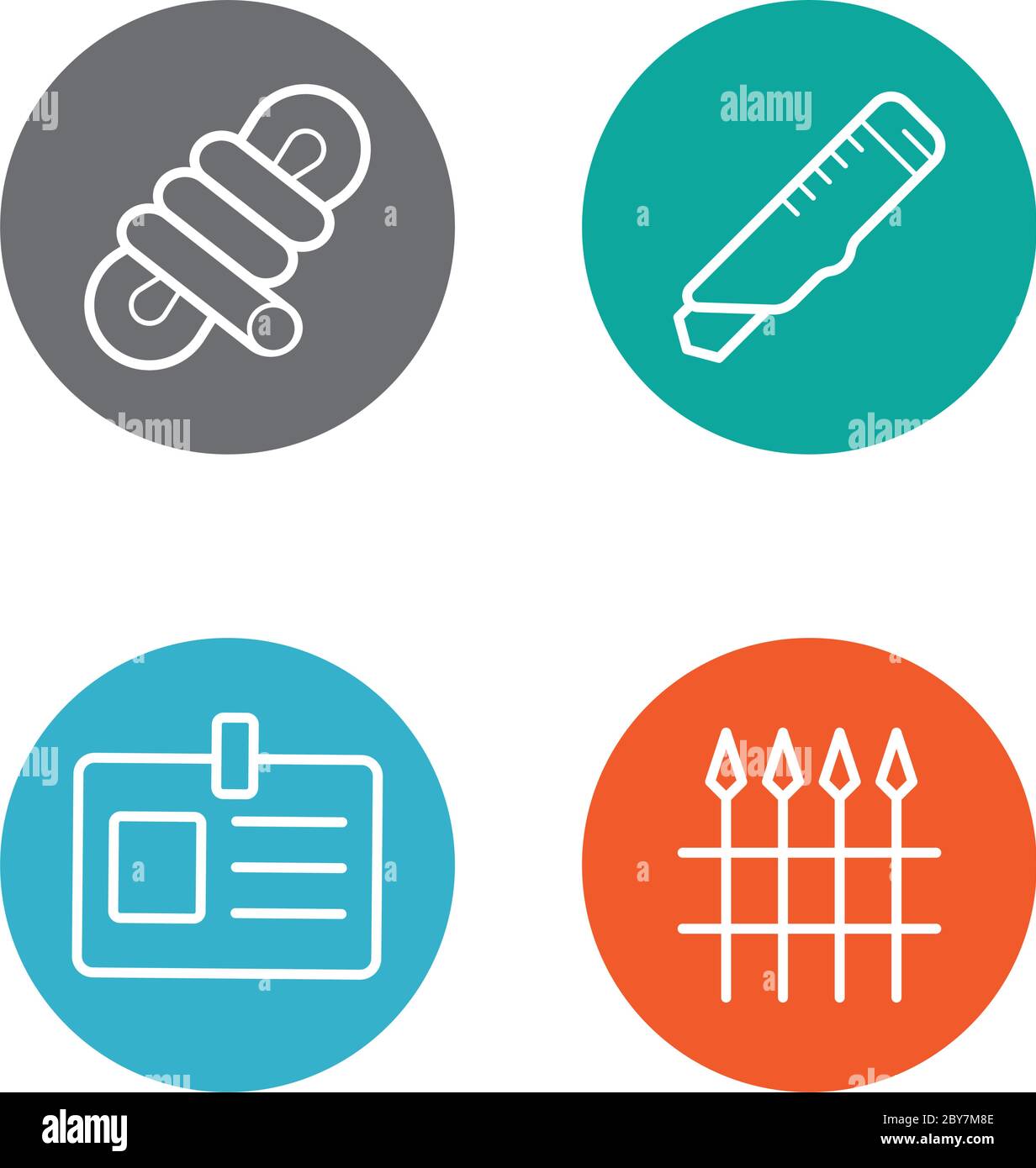 Vector Round Circle Buttons with Icons can be used as Logo or Icon ...