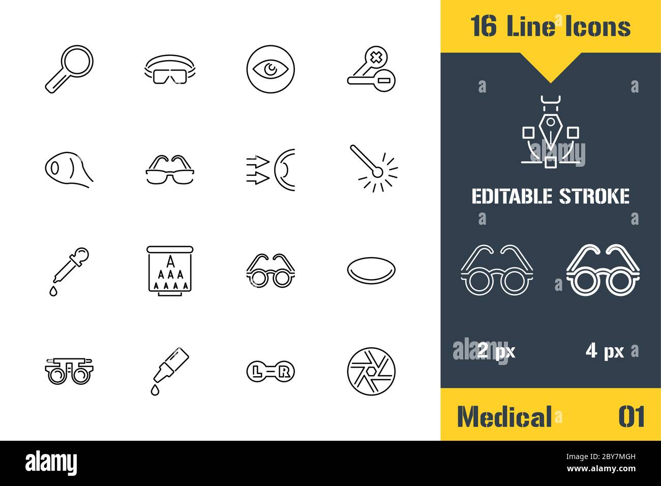 Medical Ophthalmology, Eyes Health. Thin line icon - Outline flat ...