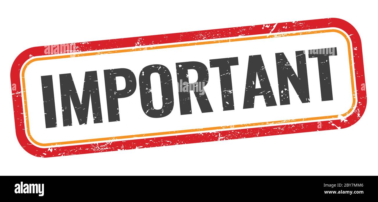 IMPORTANT red black rectangle stamp Stock Photo - Alamy