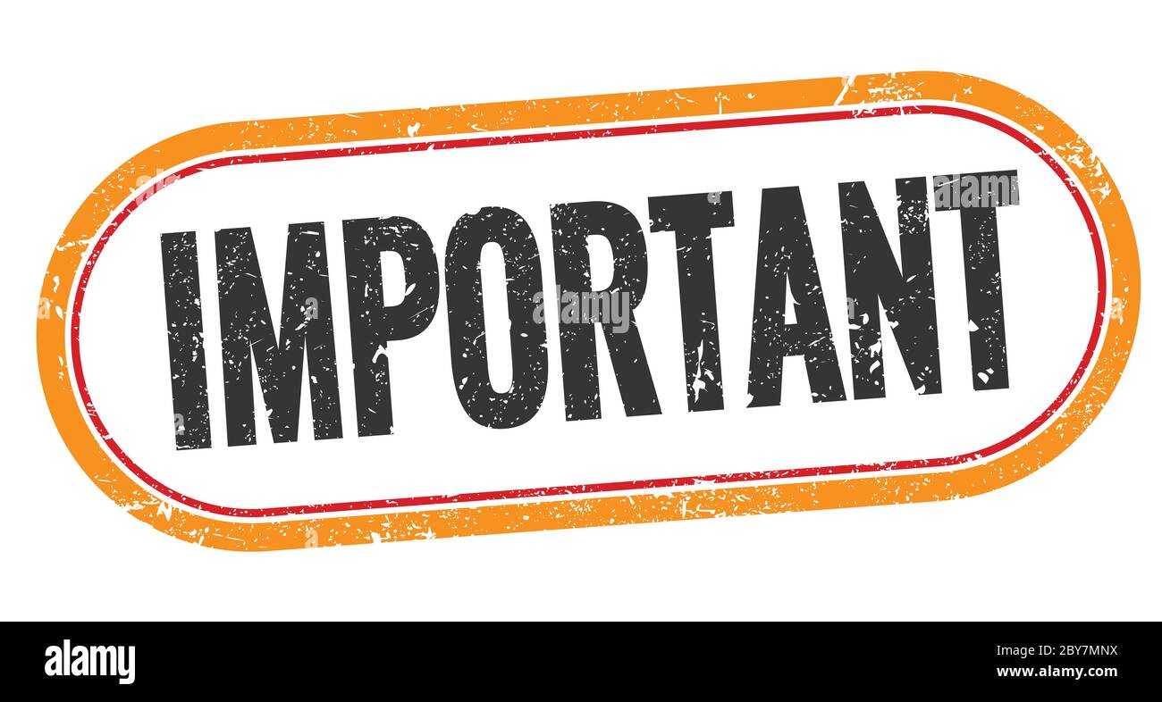 IMPORTANT orange black stamp Stock Photo - Alamy