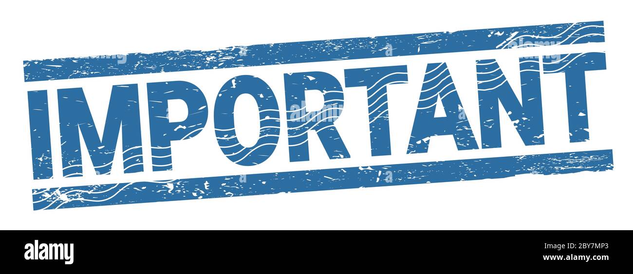 IMPORTANT blue grungy stamp Stock Photo - Alamy