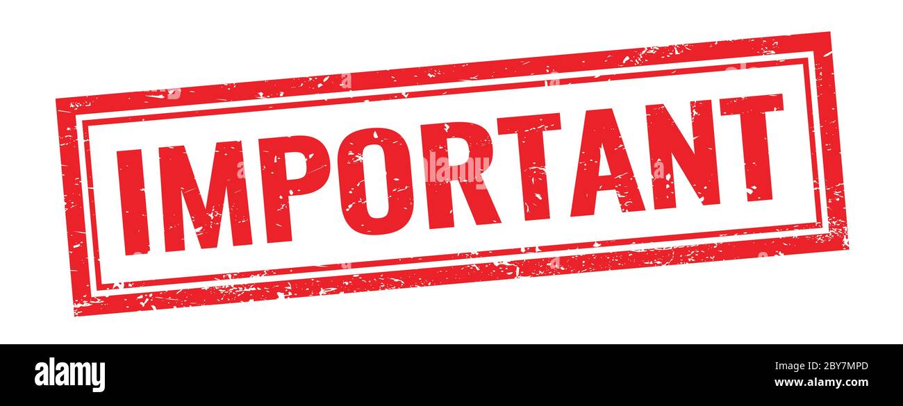 IMPORTANT red rectangle stamp Stock Photo - Alamy