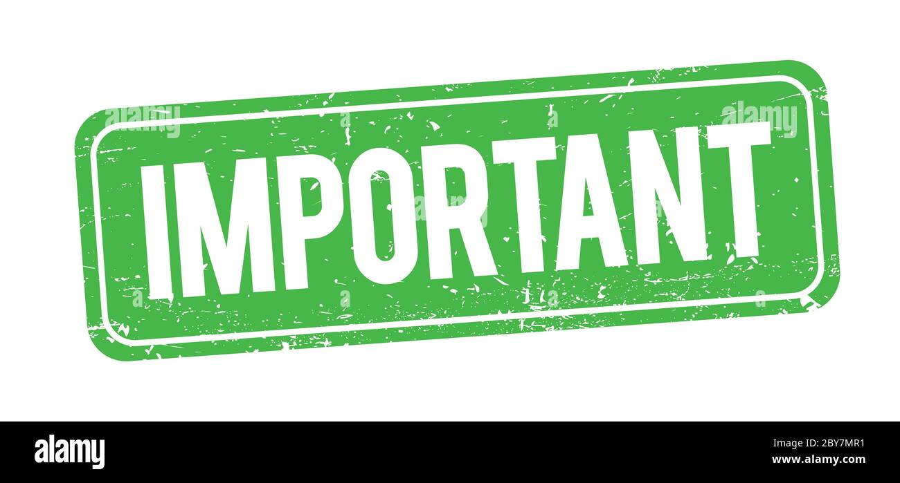 IMPORTANT green grungy stamp Stock Photo - Alamy