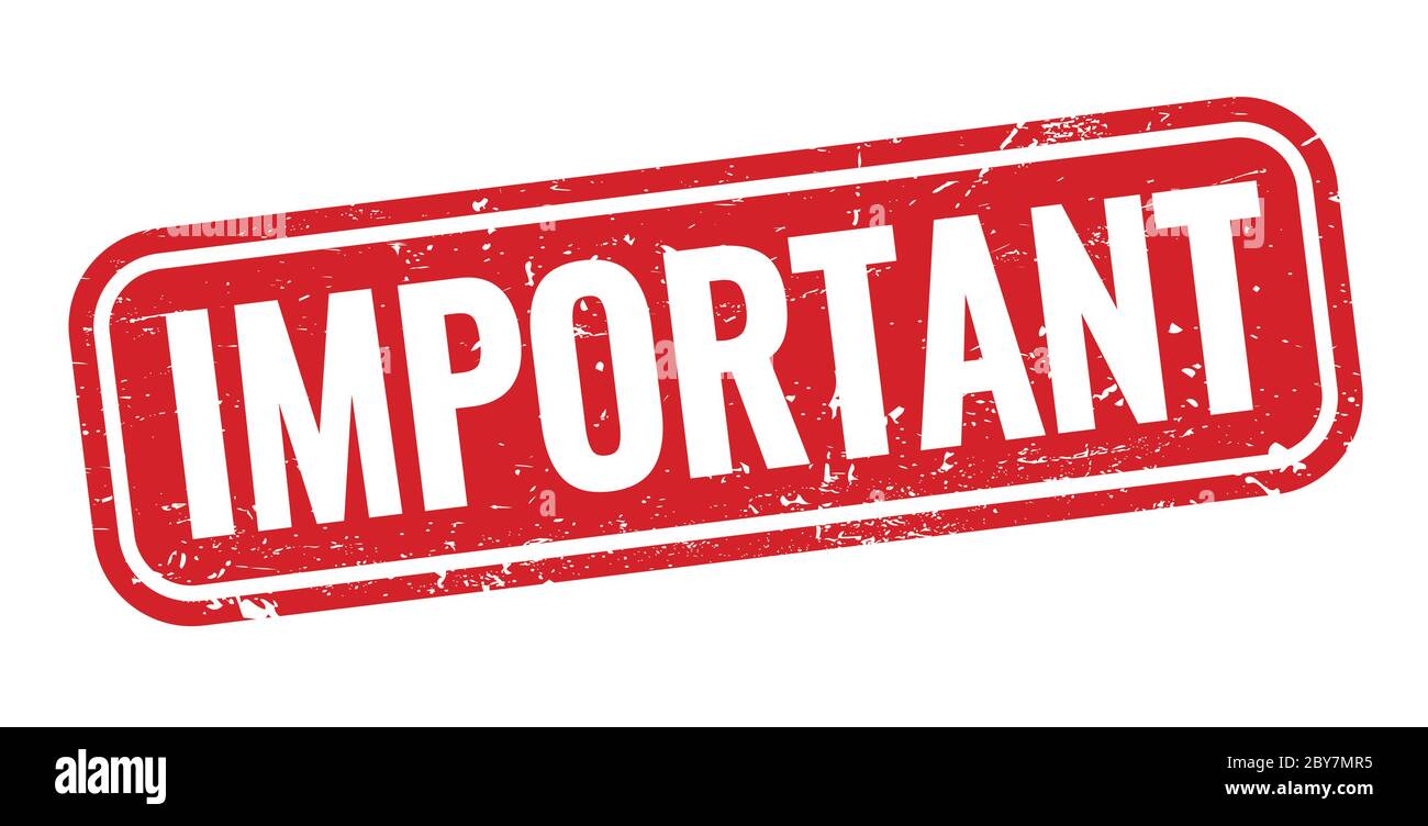 IMPORTANT red rectangle stamp Stock Photo - Alamy