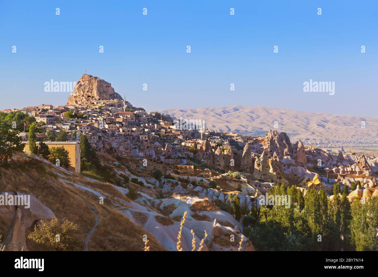 Uchisar Castle in Cappadocia Turkey Stock Photo - Alamy
