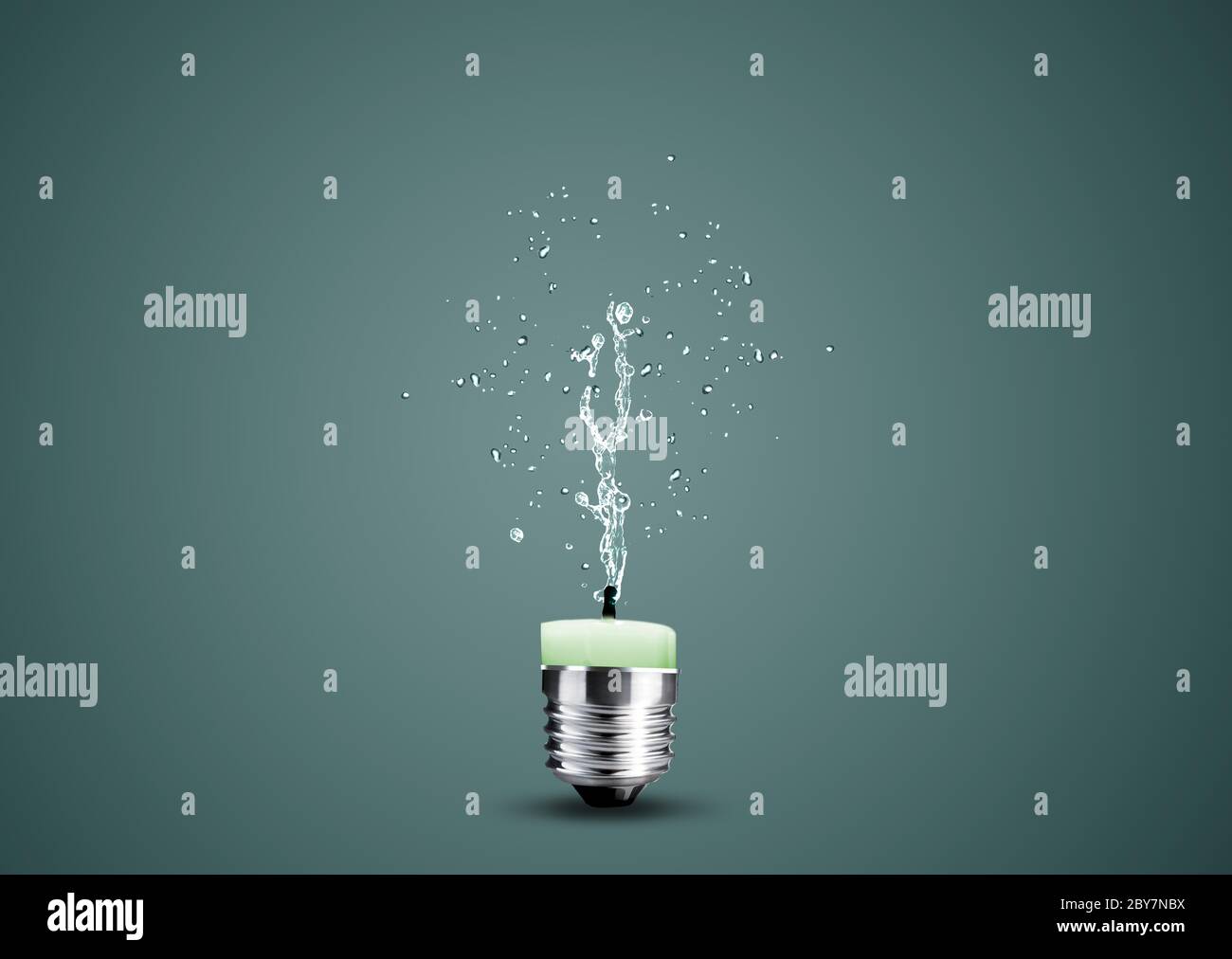 Wax candle into lighting bulb with water splashes Stock Photo - Alamy