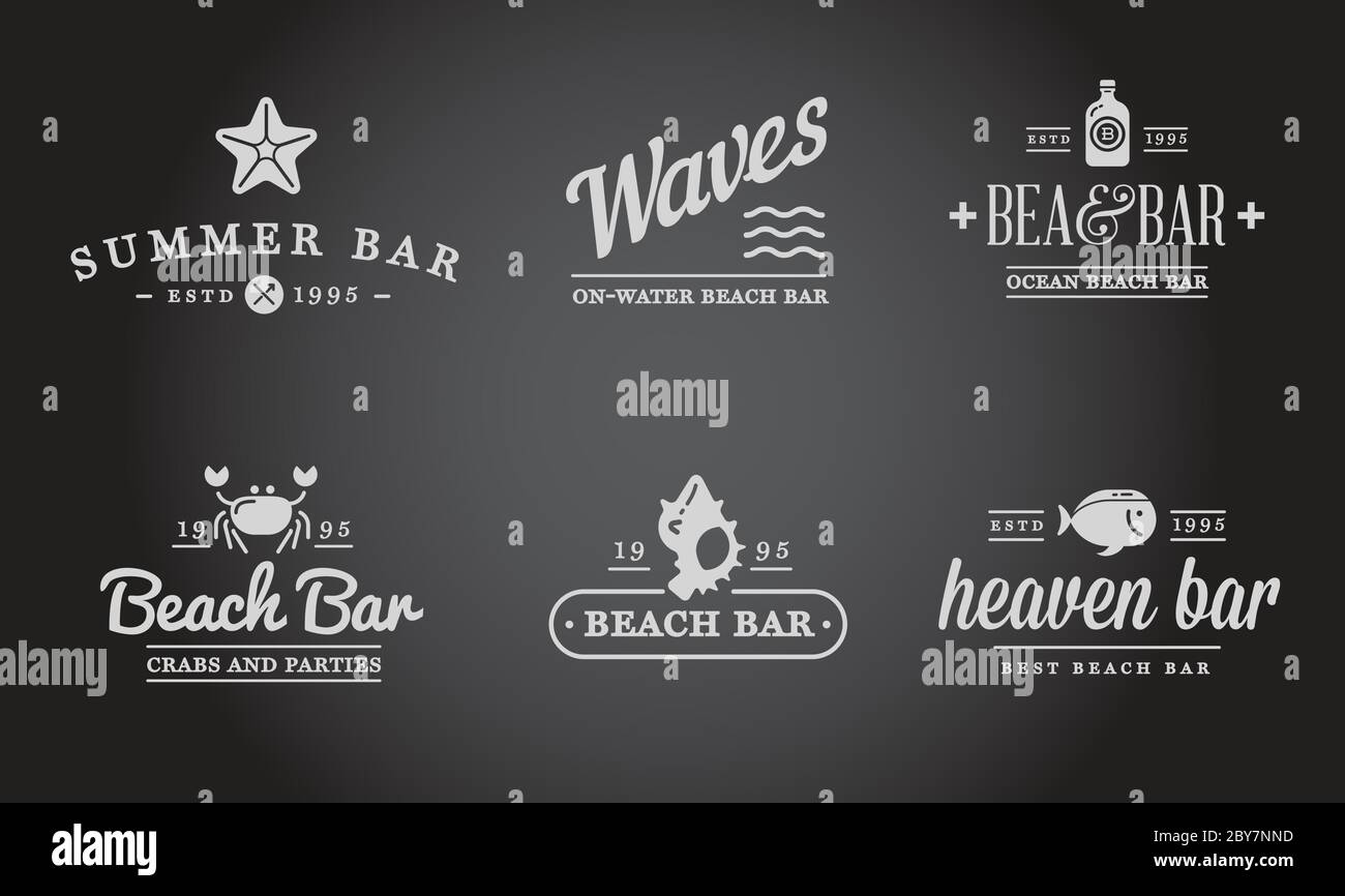 Set of Vector Beach Sea Bar Elements and Summer can be used as Logo or ...
