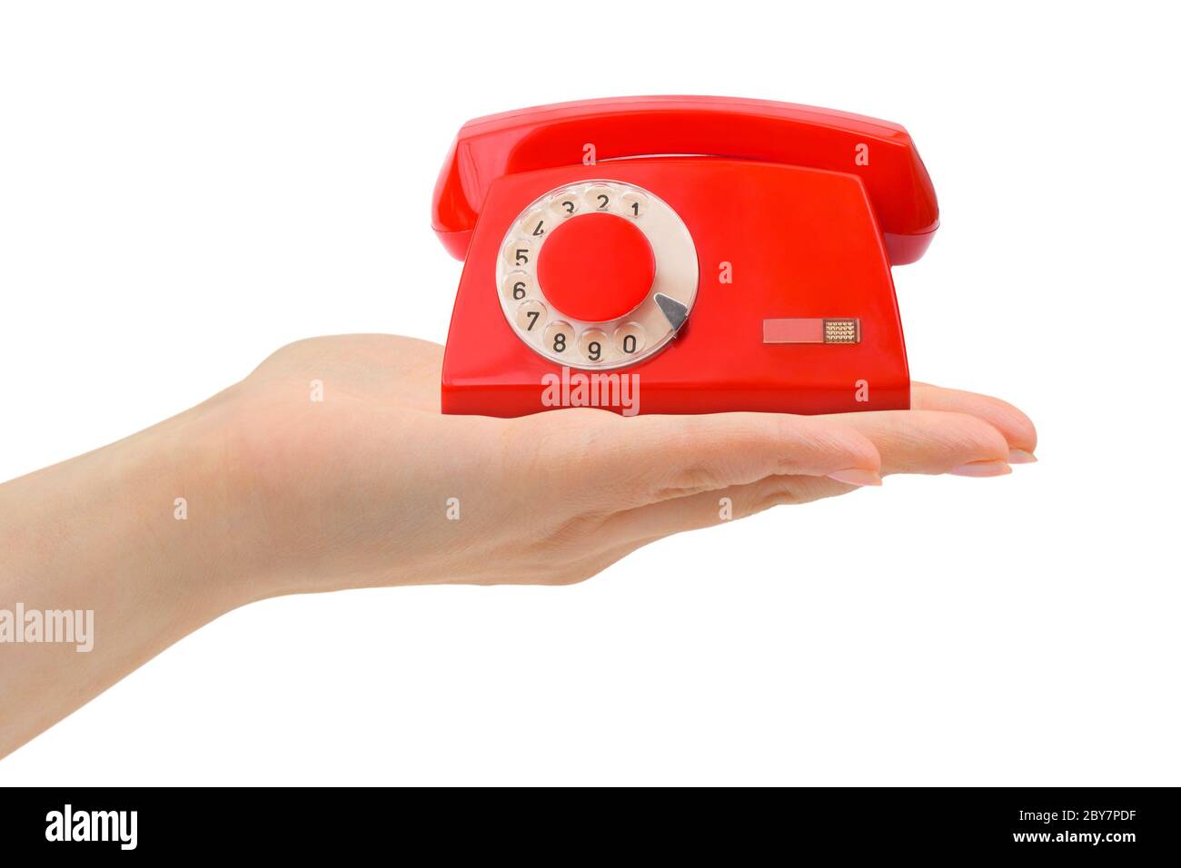Hand with telephone Stock Photo - Alamy