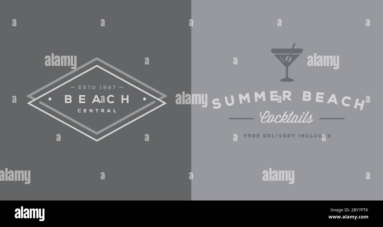 Set of Vector Beach Sea Bar Elements and Summer can be used as Logo or ...