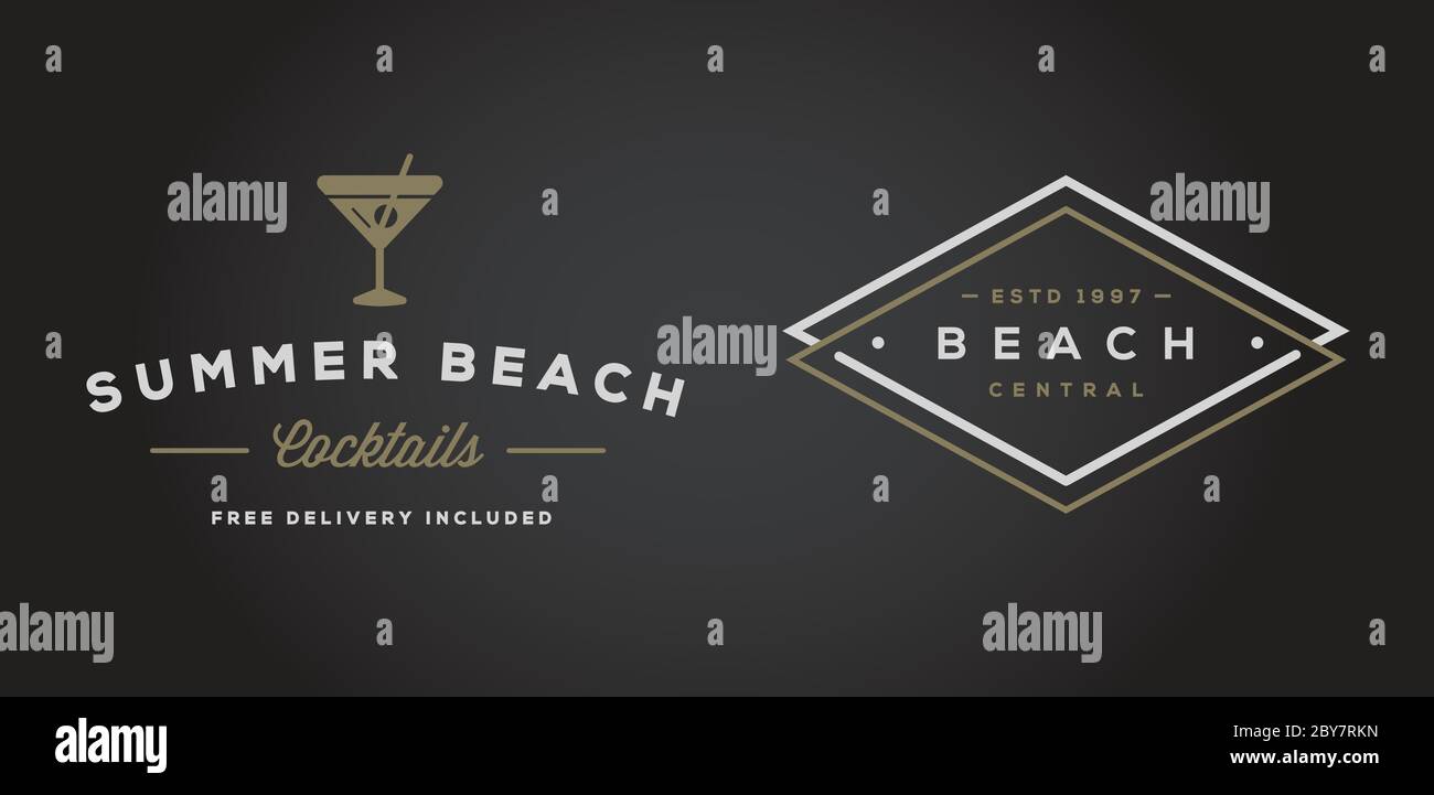 Set of Vector Beach Sea Bar Elements and Summer can be used as Logo or ...