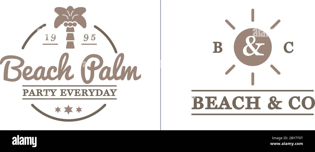 Set of Vector Beach Sea Bar Elements and Summer can be used as Logo or ...
