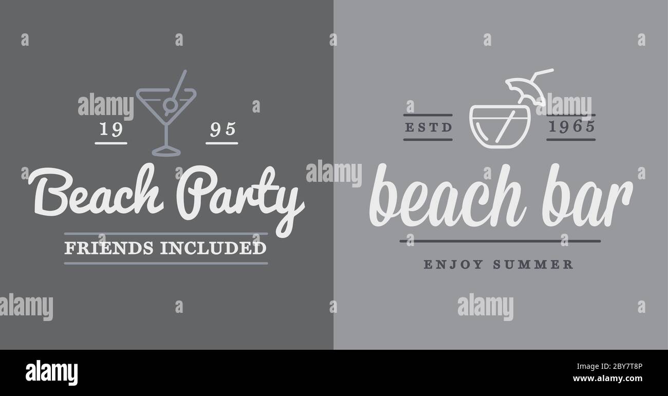 Set of Vector Beach Sea Bar Elements and Summer can be used as Logo or ...