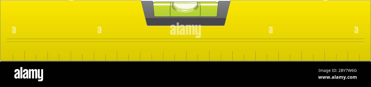Yellow Metal Bubble Level Vector Isolated on White Background Stock ...