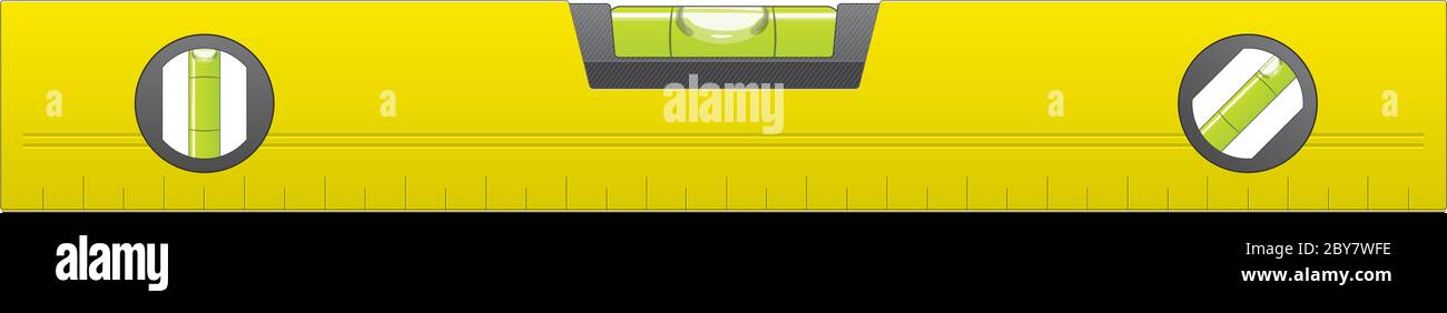 Yellow Metal Bubble Level Vector Isolated on White Background Stock ...