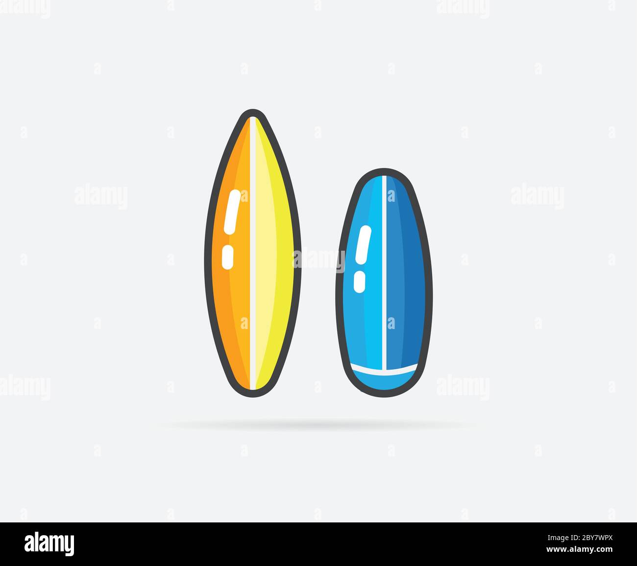 Vector Illustration of Surf and Wakeboard can be used as Logo or Icon ...