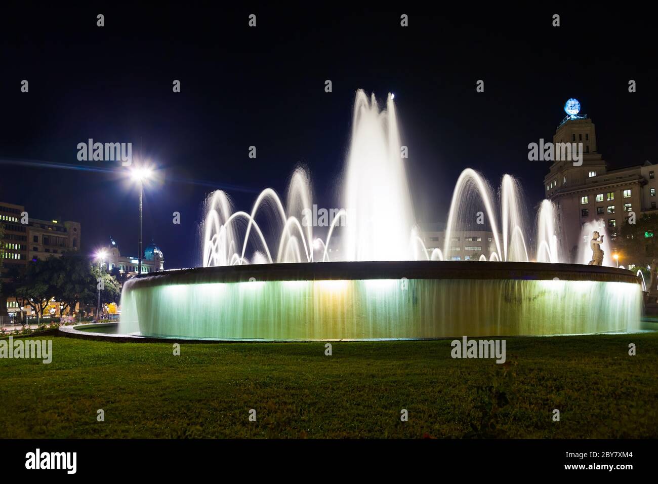 Fountain in Catalonia Plaza at Barcelona Spain Stock Photo - Alamy
