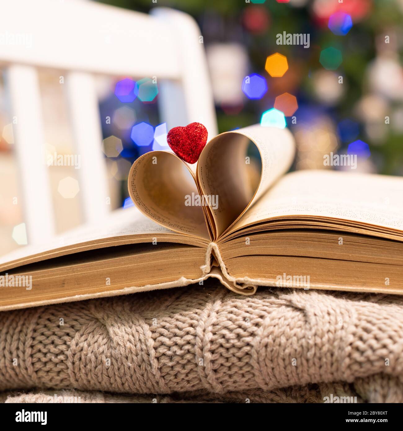 Valentine background. Valentines heart made of book sheets. Valentine's ...