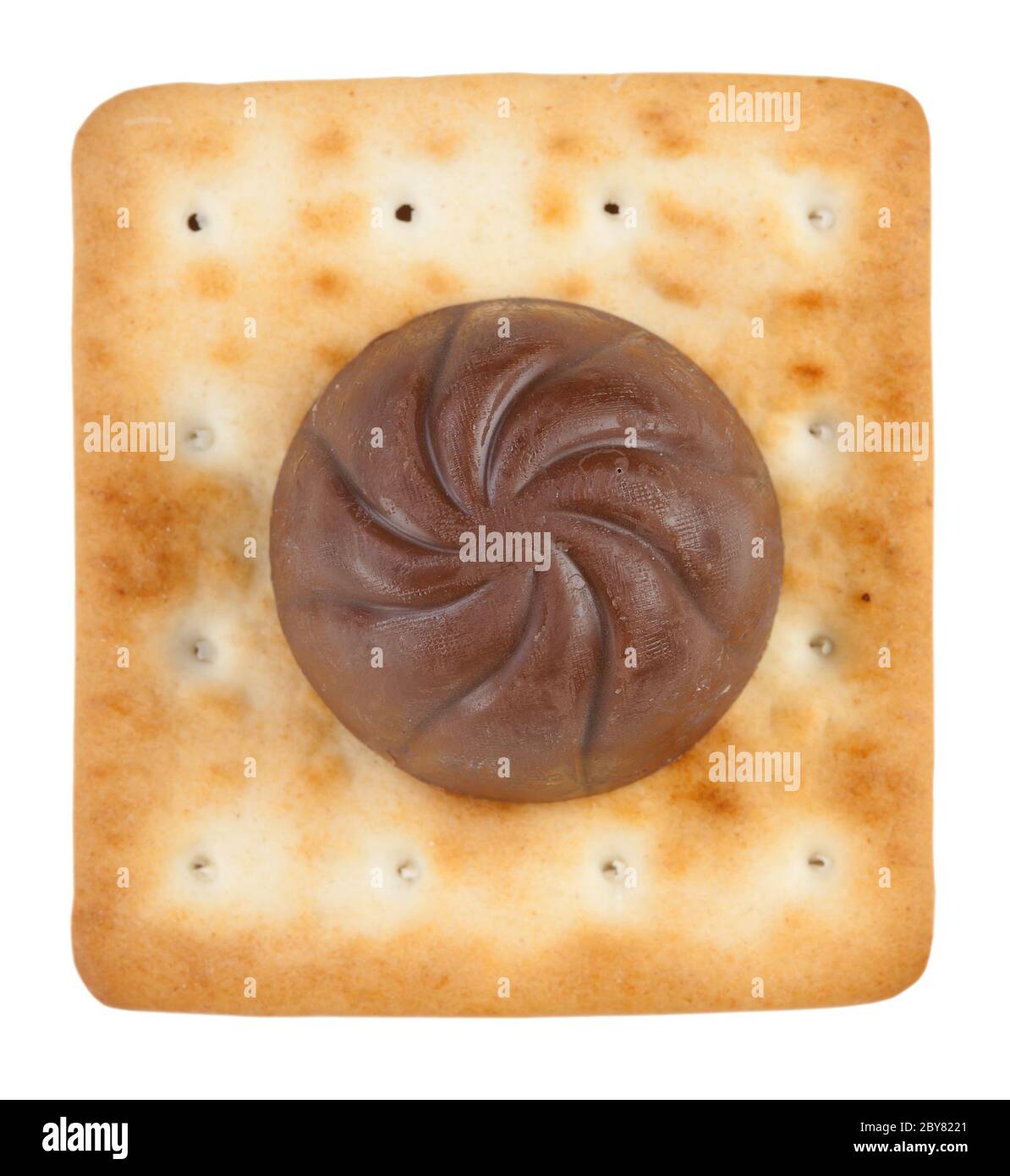Round chocolate candy with crackers Stock Photo - Alamy