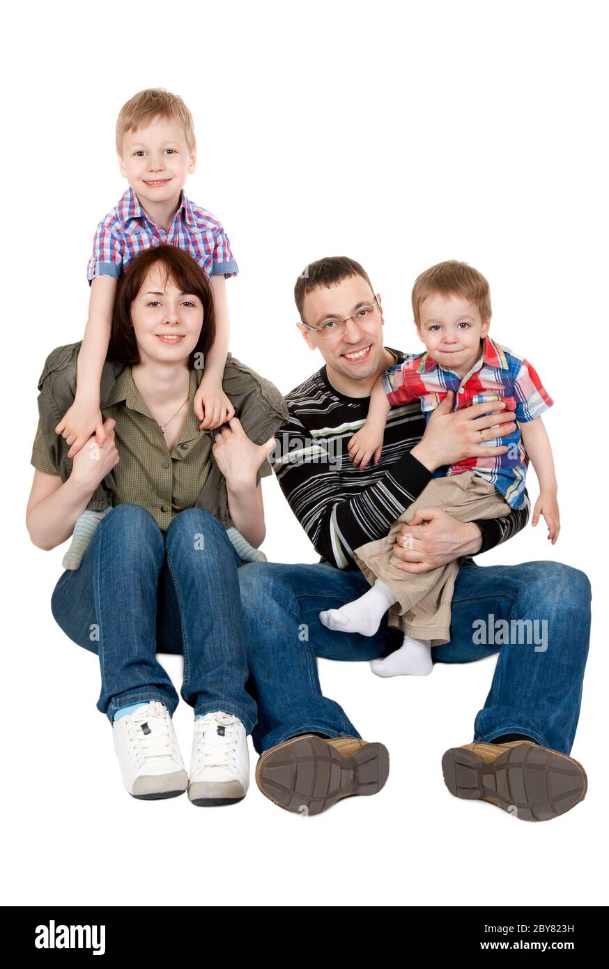 family of four Stock Photo - Alamy