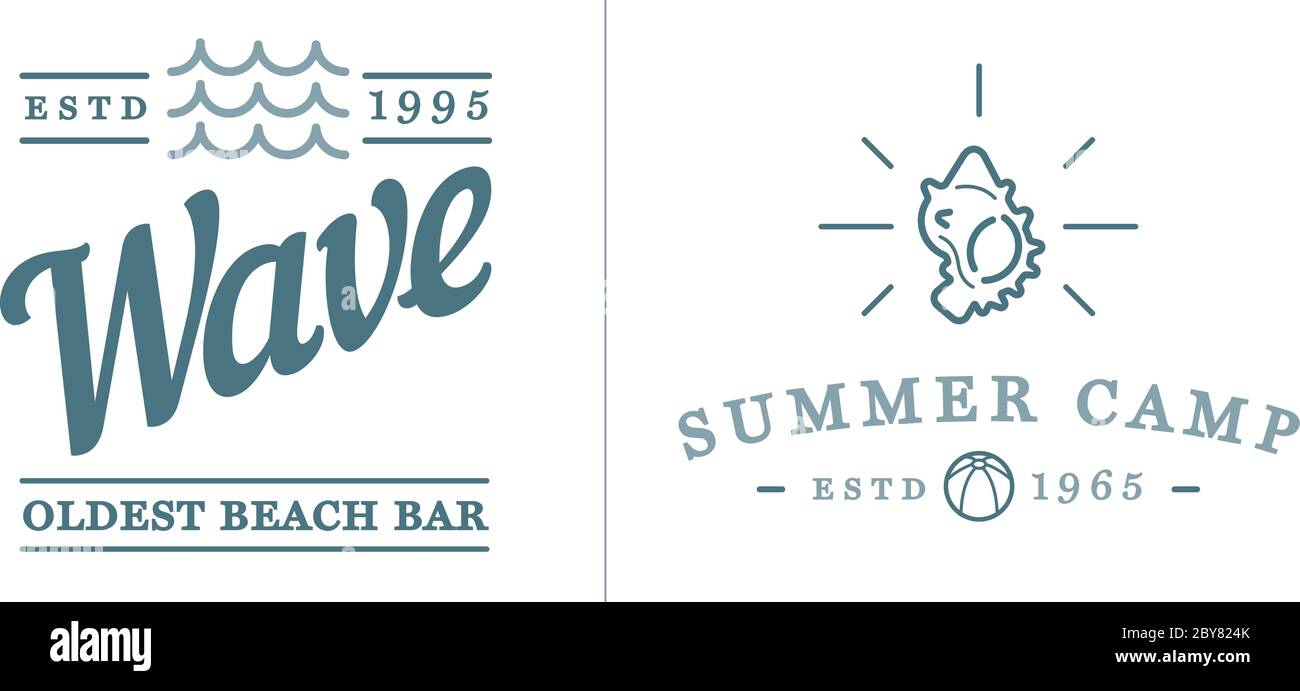 Set of Vector Beach Sea Bar Elements and Summer can be used as Logo or ...