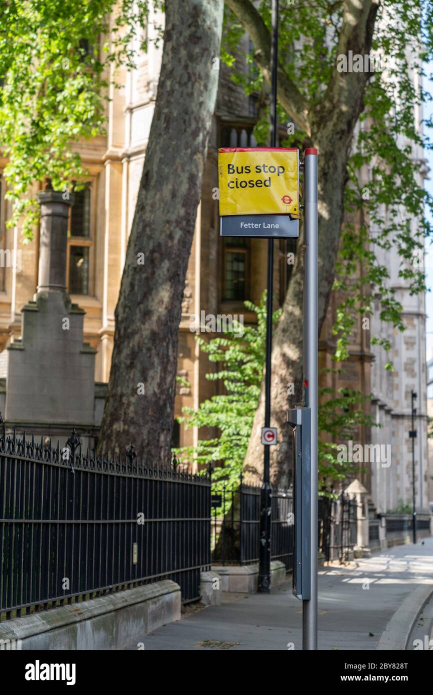 Bus stop closed sign hi-res stock photography and images - Alamy