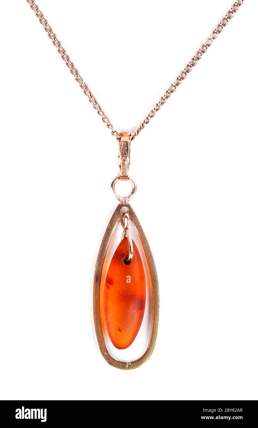 gold pendant with amber Stock Photo - Alamy