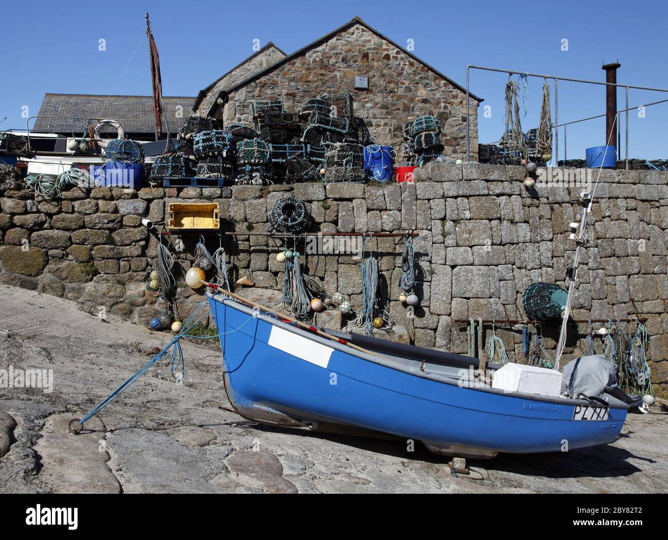 Fishing boat in Cornwall Stock Photo - Alamy