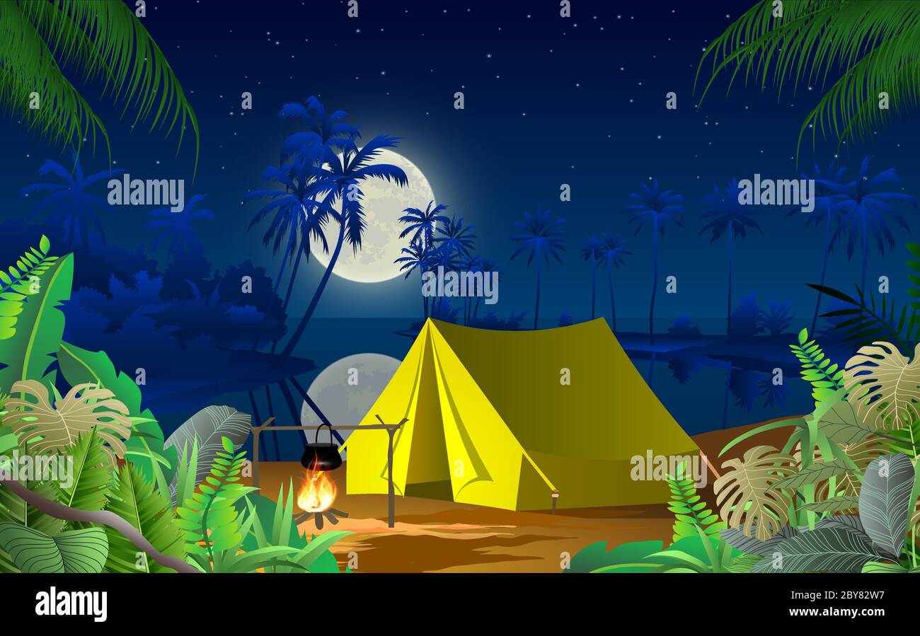 Sunset beach people in Stock Vector Images - Alamy