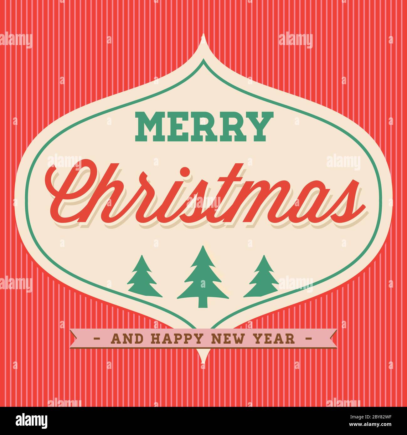Merry Christmas Hand Lettering Typographical Vector Background Card in ...