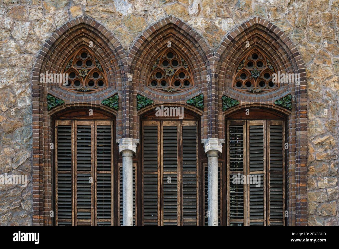Modernist windows of Golferichs House in Barcelona Stock Photo - Alamy
