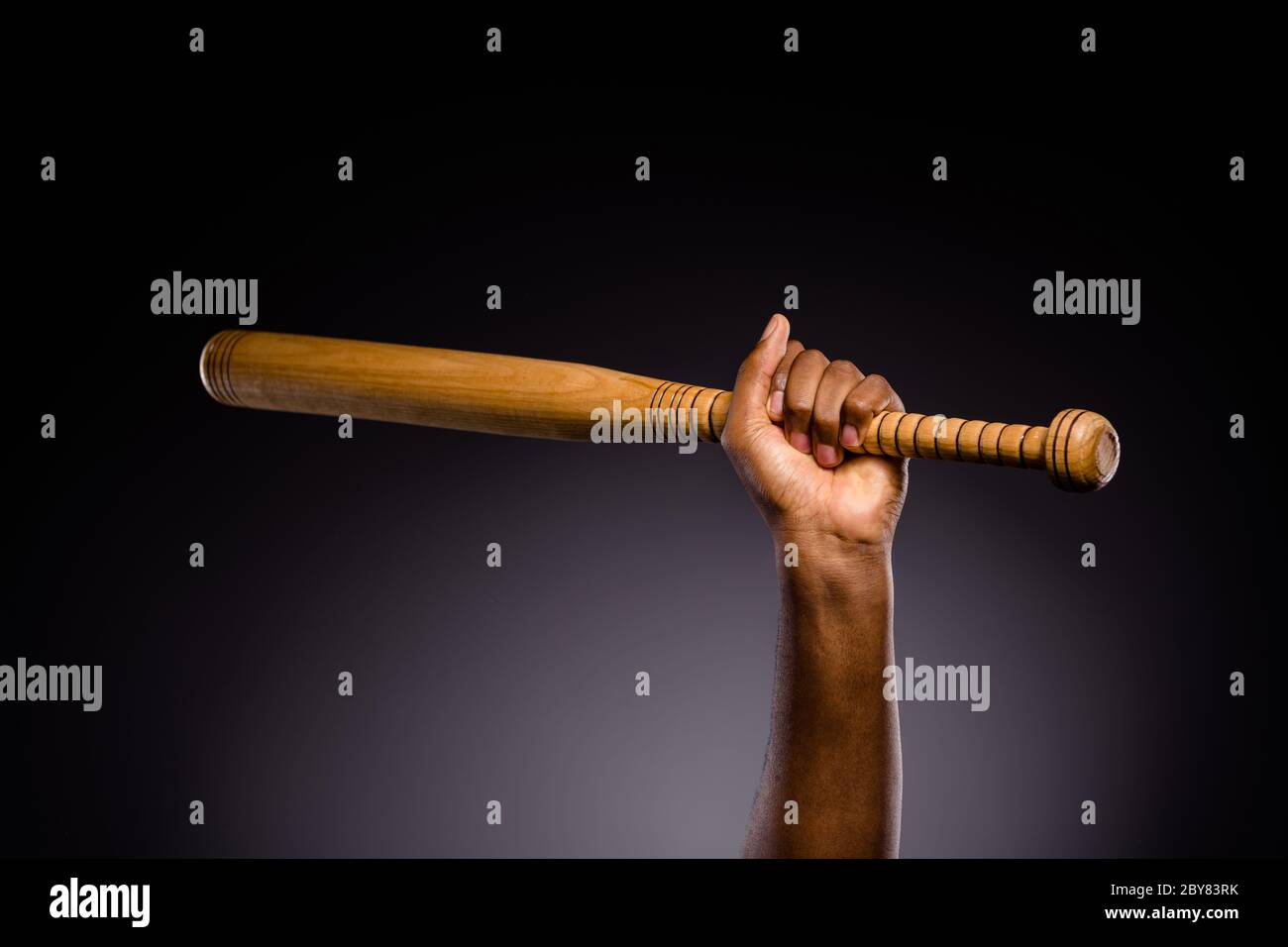 Close up photo of afro american hand hold baseball beat ready for ...