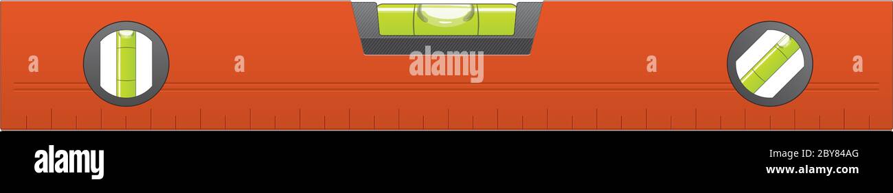 Red Metal Bubble Level Vector Isolated on White Background Stock Vector ...