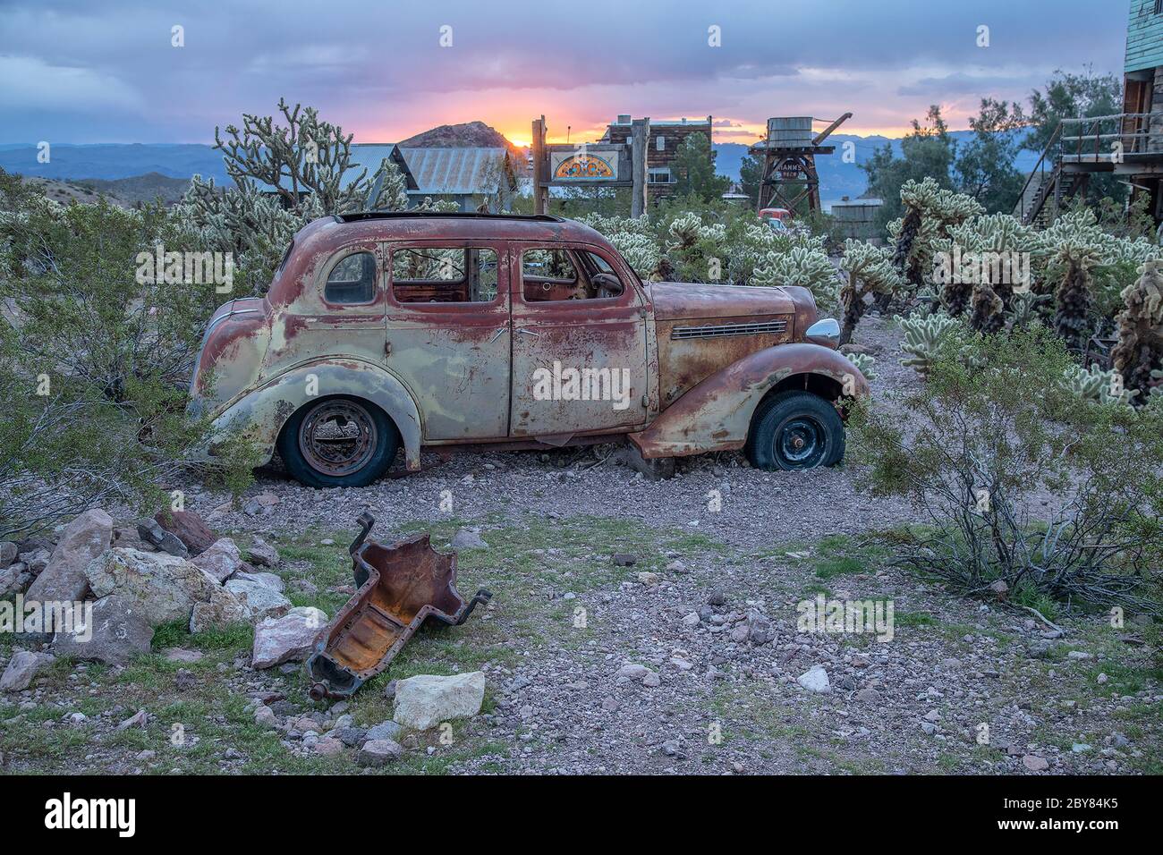 USA, Southwest, Nevada, Nelson ghost town near Searchlight Stock Photo ...