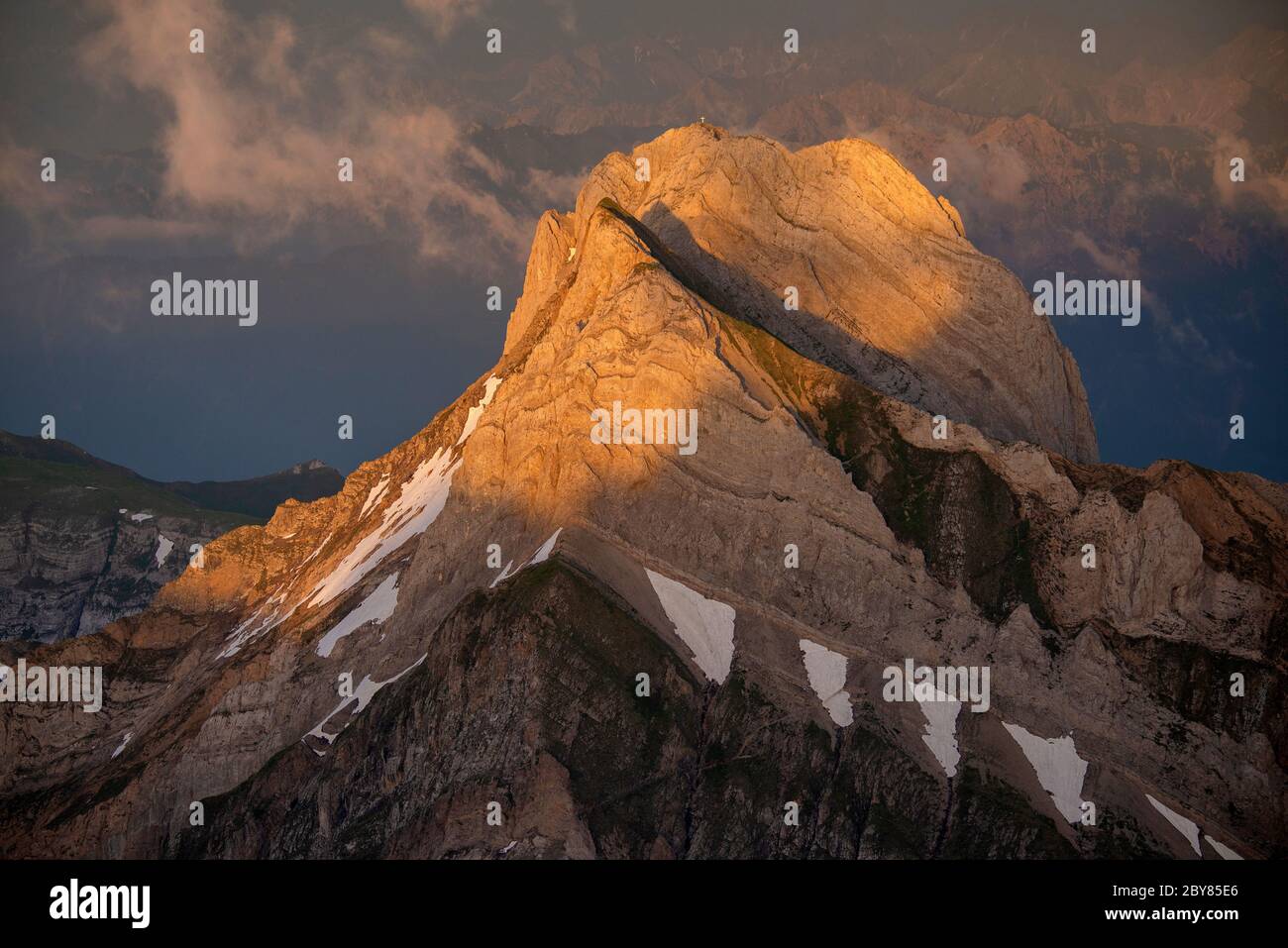 Europe,Switzerland, Appenzell, Alpstein, Mount Altmann seen from mount ...
